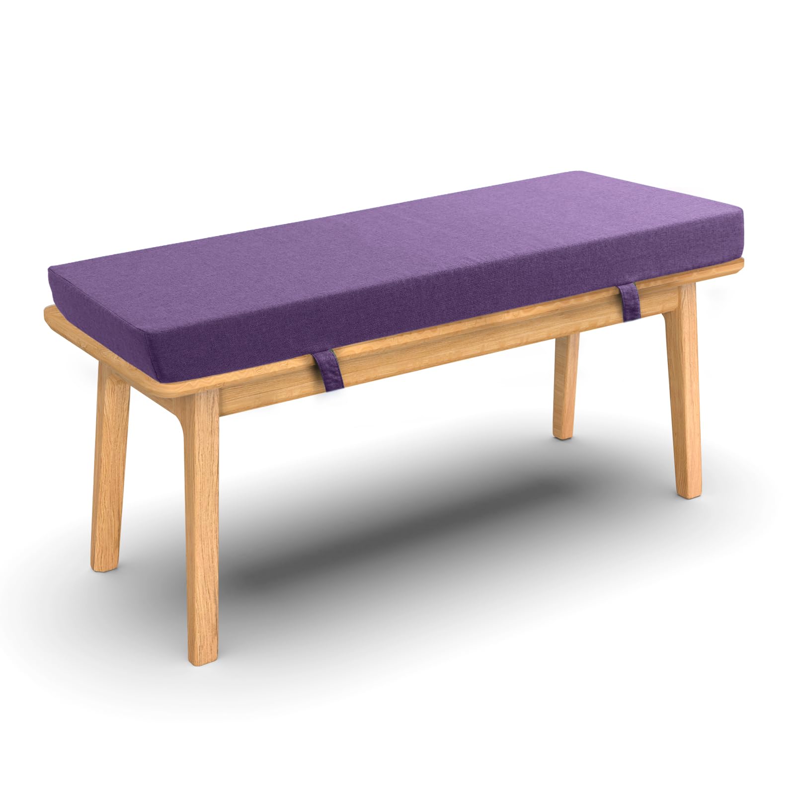ROFIEJOX Bench Cushion 36 inch - Imitation Linen Fabric, Indoor Outdoor Long Seat Furniture, High-Density Foam, Non-Slip Design for Window Patio Garden, (36x14x3) Purple