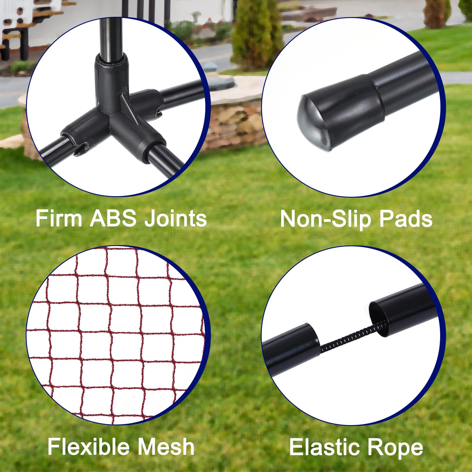 PATIKIL 14Ft Portable Badminton Net, Pickleball Net Set Height Adjustable Tennis Net with Carry Bag for Volleyball Soccer Outdoor Backyard Beach, Black
