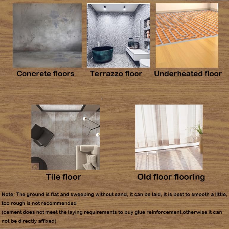 Thicker Peel and Stick Floor Tile,Intensification Vinyl Flooring Roll 12" x 6" x 0.06" 1-Pack 1.5 Sq.Ft Floor Honey Wood Grain Look DIY Self-Adhesive and Waterproof Flooring for Bedroom, Living Room