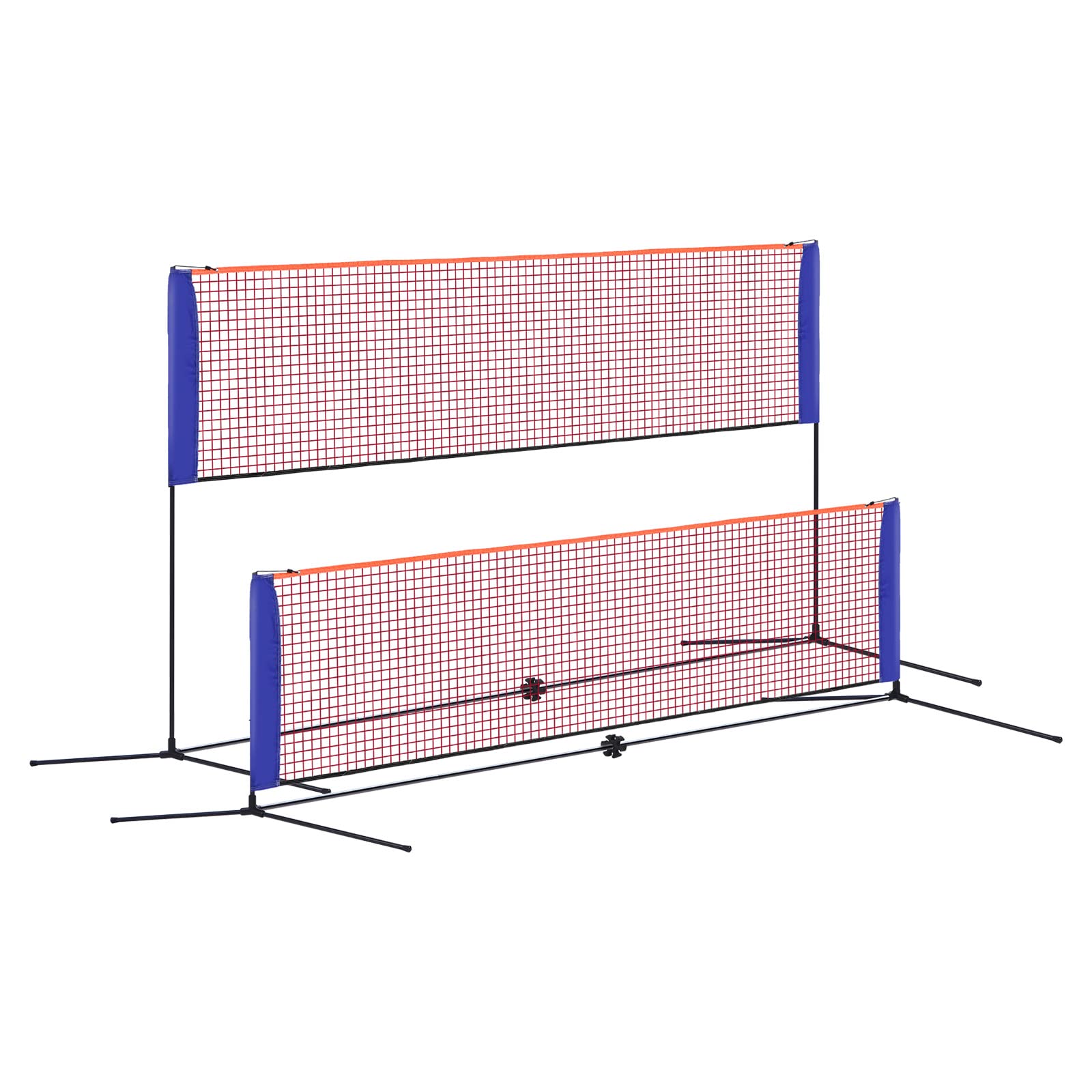 PATIKIL 14Ft Portable Badminton Net, Pickleball Net Set Height Adjustable Tennis Net with Carry Bag for Volleyball Soccer Outdoor Backyard Beach, Black