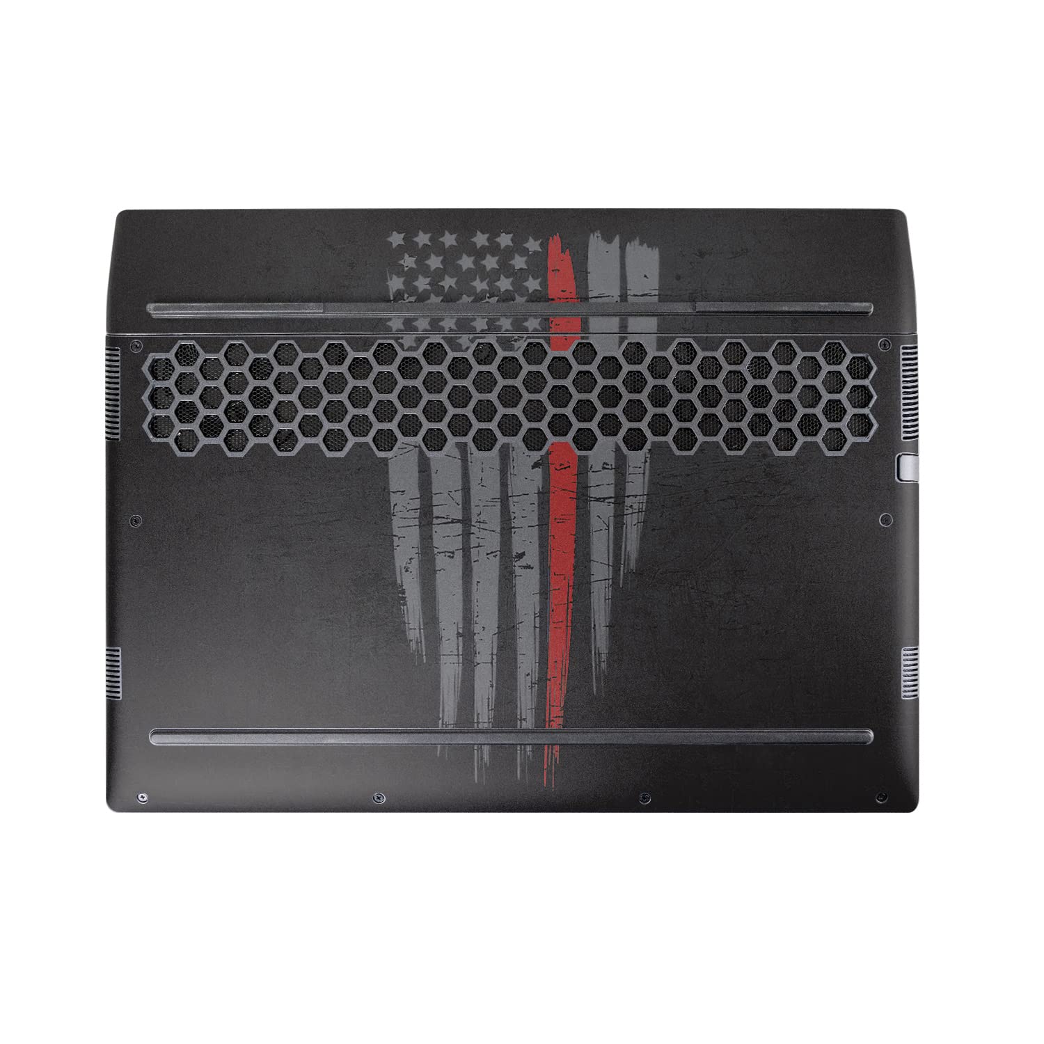 MightySkins Skin Compatible with Alienware M17 R5 (2022) Full Wrap Kit - Thin Red Line | Protective, Durable, and Unique Vinyl Decal wrap Cover | Easy to Apply & Change Styles | Made in The USA