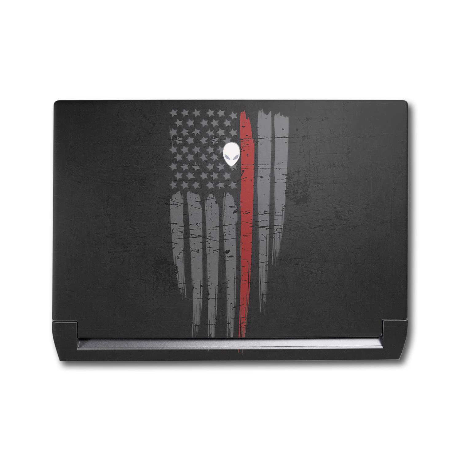 MightySkins Skin Compatible with Alienware M17 R5 (2022) Full Wrap Kit - Thin Red Line | Protective, Durable, and Unique Vinyl Decal wrap Cover | Easy to Apply & Change Styles | Made in The USA