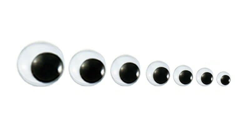 Glue on Round Moving Wiggly Wobbly Googly Eyes for Bear & Doll & Scrapbooking 144 pcs (4mm)