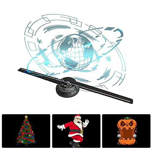 3D Hologram Fan,Hologram Fan Projector Advertising Display for Christmas, Halloween,Business,Shop,Holiday 16.5inch Holographic with 700 Video Library
