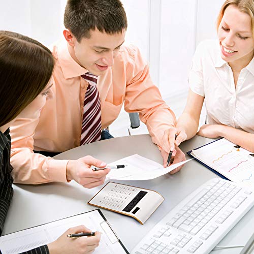 2 Pieces Office Home Calculator Slim Calculator Cute Calculator Solar Power Calculator Desk Calculator Tilted LCD Display for Business Office School Supplies, 10 Digits