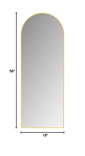 Antok Arched Full Length Mirror, 58"x18" Arched Floor Mirror, Glassless Mirror Full Length with Stand, Floor Mirror Freestanding, Wall Mounted Mirror for Bedroom Living Room, Gold