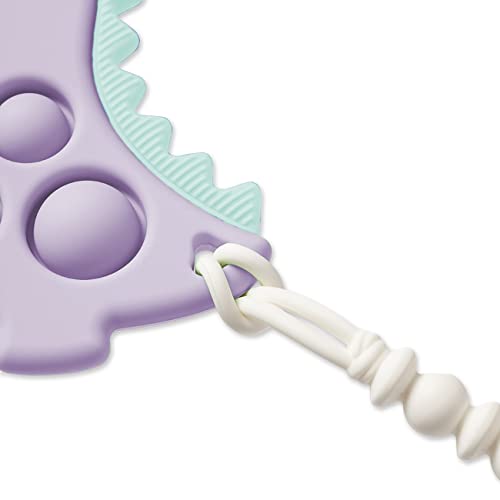 Itzy Ritzy Sensory Popper Toy for Babies - Itzy Pop Toy Features Raised Textures to Soothe Sore Gums, Relieve Stress & Improve Motor Skills - Baby & Toddler Fidget Toy for 3 Mo. & Up (Purple Dinosaur)