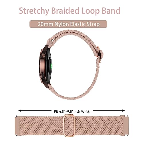 MYAPULUA 20mm Braided Stainless Steel Band for Samsung Galaxy Watch 6/5/4/3/2/1
