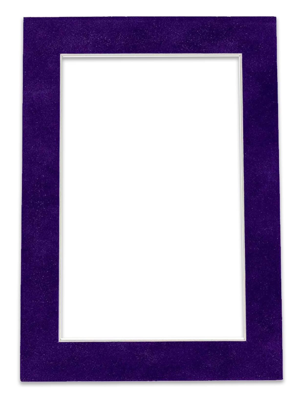 Poster Palooza 8x10 Matboard Precut Purple Crocus Suede for 6x8 Photo - for Frames Measuring 8 x 10 Inches - Bevel Cut Matte to Display Art Measuring 6 x 8 Inches - Acid Free ONE MAT