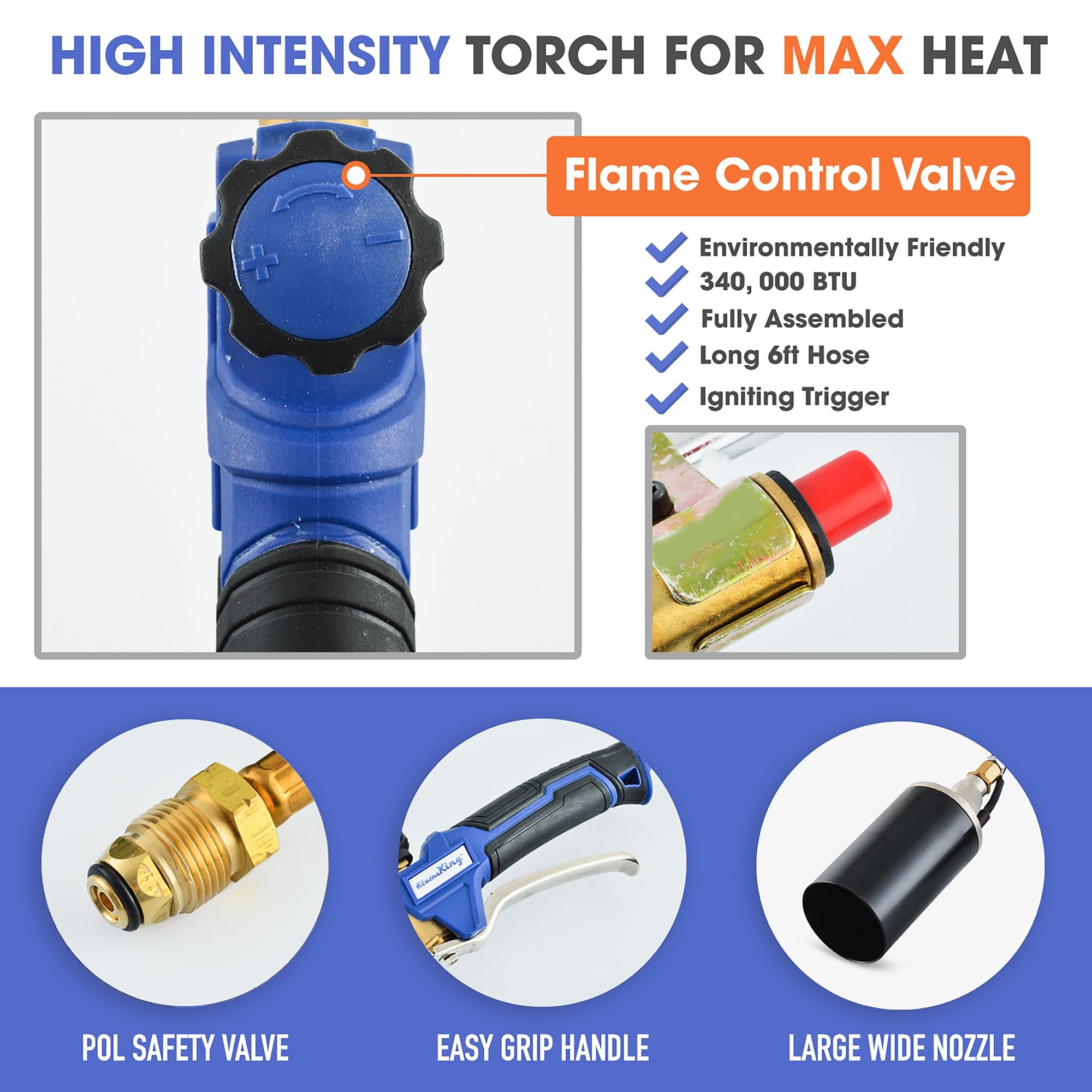 Flame King Propane Torch Kit (YSN340K) and Backpack Carrier