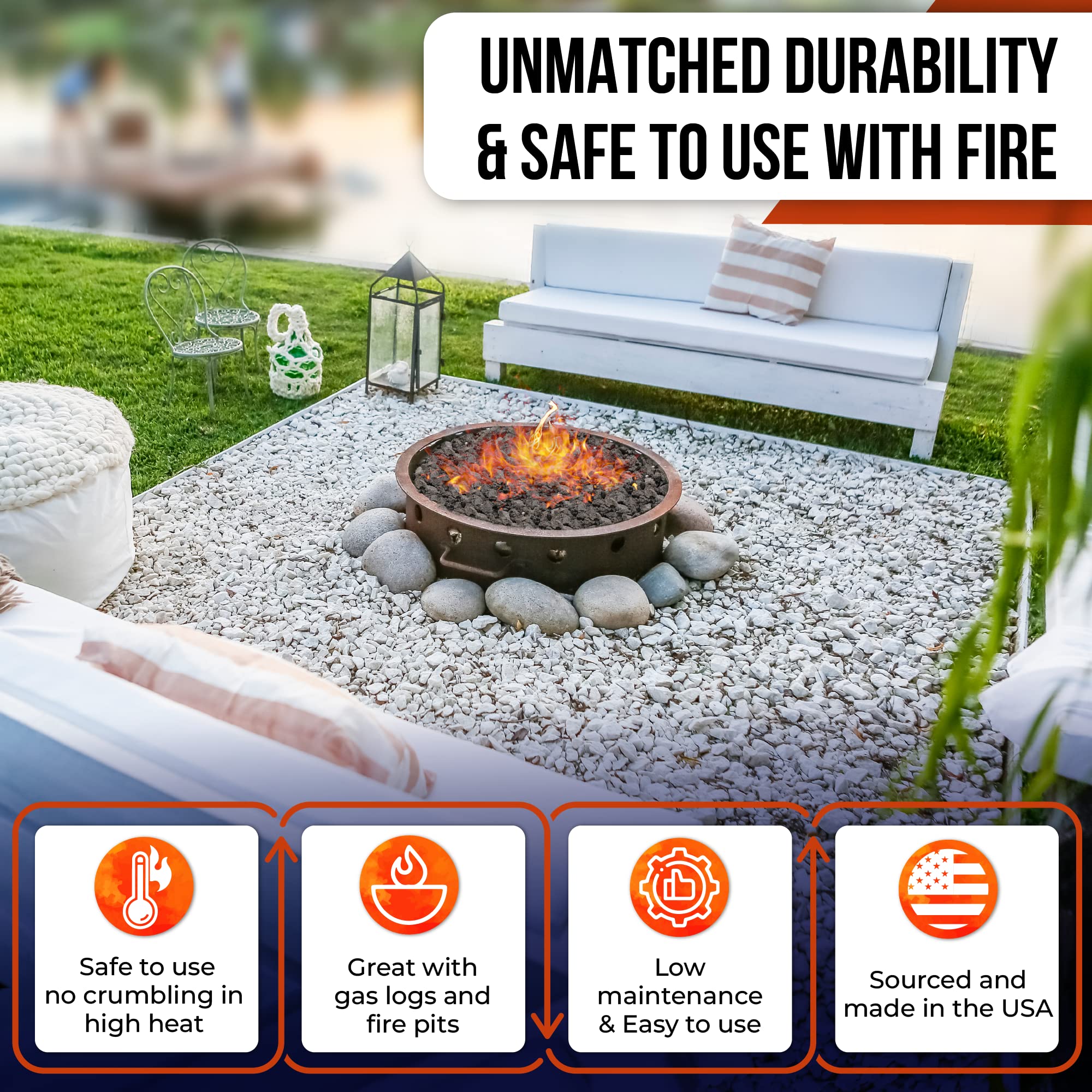soFlare Lava Rocks for Fire Pit – 10 Lbs Bag Decorative Volcanic Rock for Garden, Aquarium, Fireplace – Natural Black Rocks Made in USA – Rustic Natural Looking Fire Pit Rocks for Indoor and Outdoor
