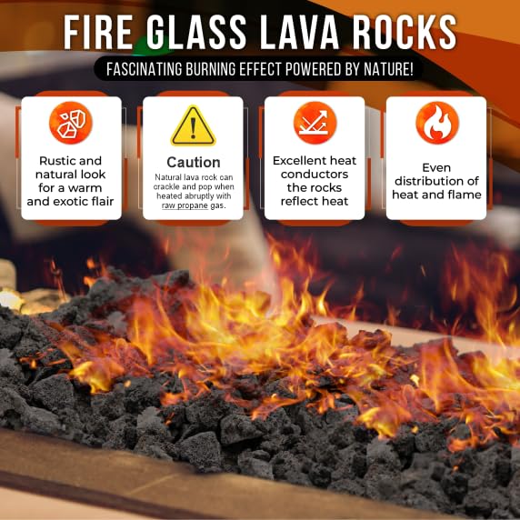 soFlare Lava Rocks for Fire Pit – 10 Lbs Bag Decorative Volcanic Rock for Garden, Aquarium, Fireplace – Natural Black Rocks Made in USA – Rustic Natural Looking Fire Pit Rocks for Indoor and Outdoor