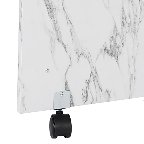 DINAZA Folding Dining Table Drop Leaf Table for Small Spaces with Storage Racks Multifunction Space Saving Table Extension Dinner Table for Kitchen Bedroom Dining Room White Marble