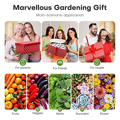 Ahopegarden Indoor Garden Hydroponics Growing System: 12 Pods Plant Germination Kit Herb Garden Kit Growth Lamp Countertop with LED Grow Light Hydrophonic Planter Grower Harvest Vegetable Lettuce