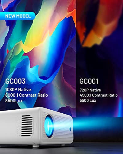 CLOKOWE Mini WiFi Projector for iPhone, HD Movie Projector with Synchronize Smartphone Screen, Native 1080P Portable Projector Include 100" Screen, Compatible with iOS/Android/TV Stick, and HDMI/USB