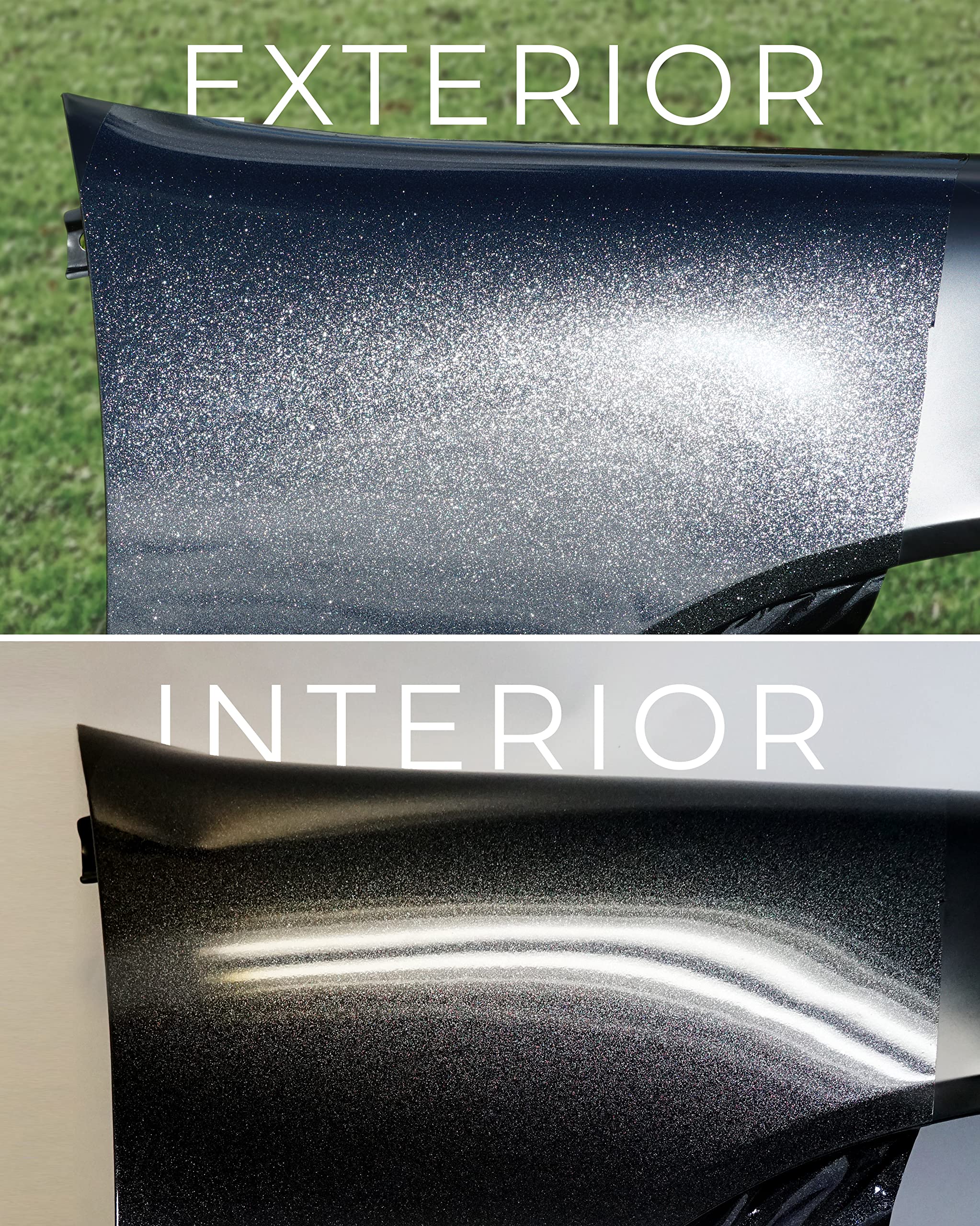 VViViD+ Ultra Gloss Metallic Premium Vinyl Car Wrap Film (1ft x 5ft, Gloss Heavy Metal Black)