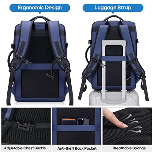 Bagsure Carry On Backpack, 40L Flight Approved Travel Backpack for Men Women, Expandable Water-resistant 17Inch Laptop Backpack, Casual Daypack Luggage Suitcase Backpack for Business Weekend Hiking