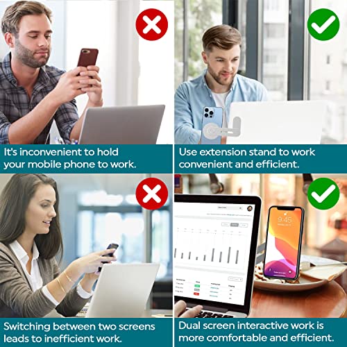 iPhone MacBook Holder, Foldable Cell Phone Holder for Laptop, Adjustable Phone for Laptop, Slim & Portable Lightweight Laptop Extension Phone Holder, Edge Mount for MacBook