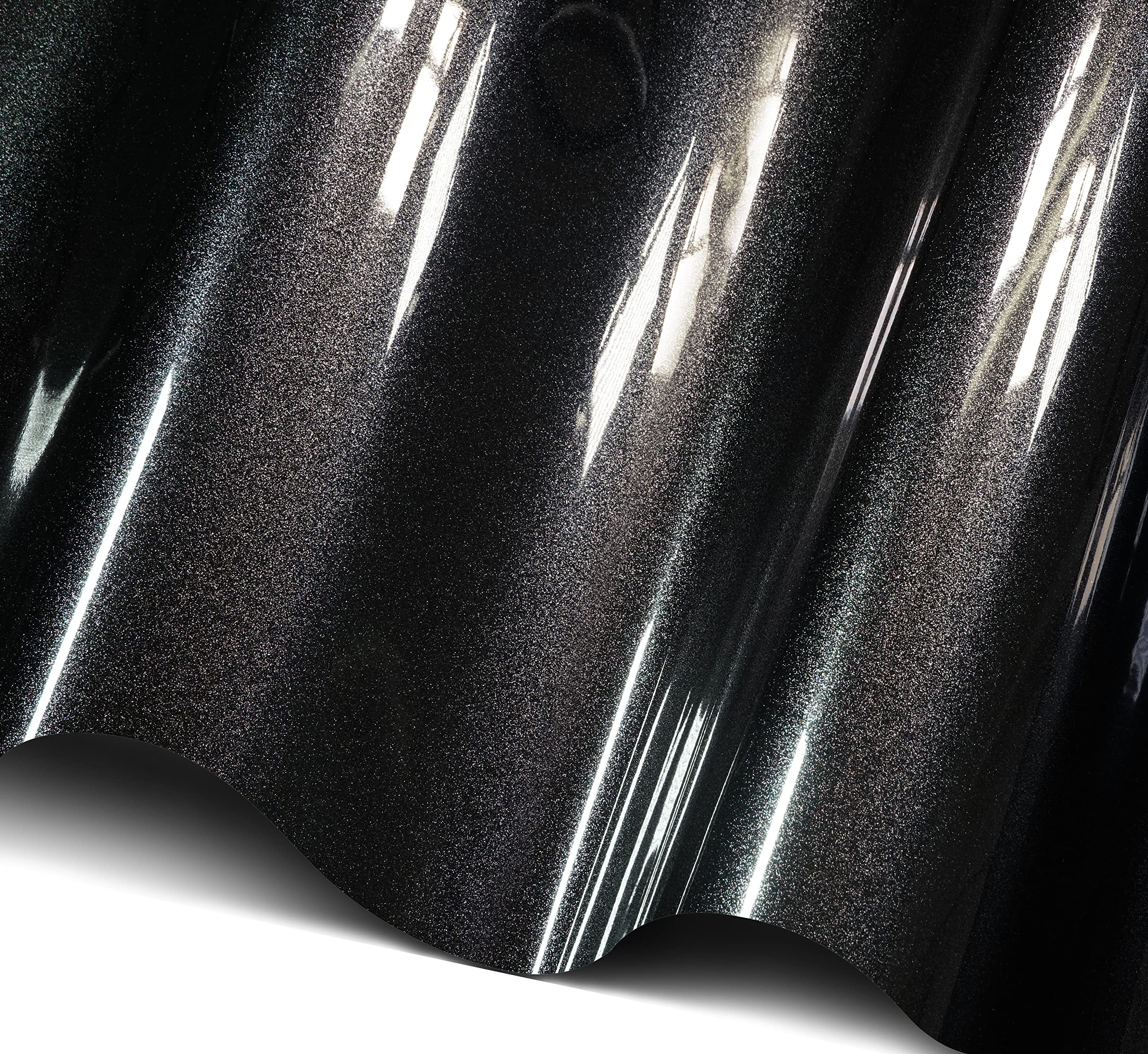 VViViD+ Ultra Gloss Metallic Premium Vinyl Car Wrap Film (1ft x 5ft, Gloss Heavy Metal Black)