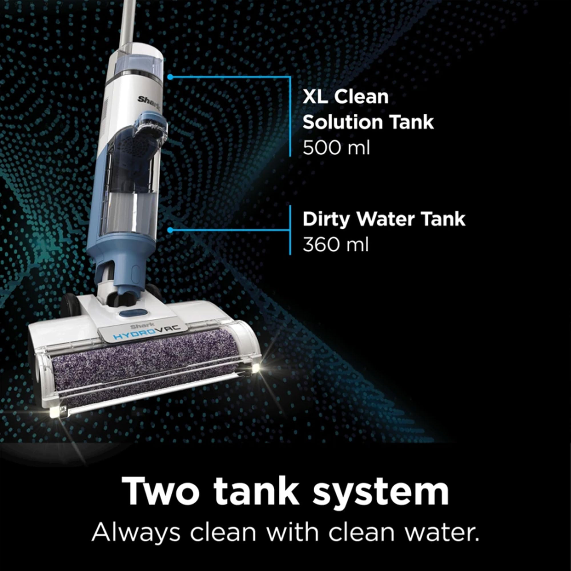 Shark WD201 HydroVac 120 Volt Cordless Pro XL Vacuum with Mop, Extra Large Clean Tank, and Brushroll for Hardwood (Certified Refurbished)