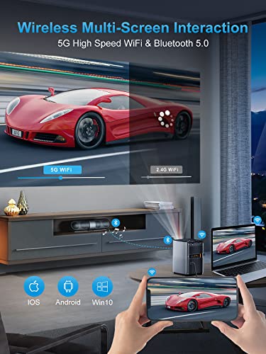 Projector, Leapwell Android Auto Focus Native 1080P Movie Projector with WiFi and Bluetooth 600 ANSI Lumens, Smart Portable Video Projectors with 5000+ Apps 4K Support, for Home Theather and Outdoor