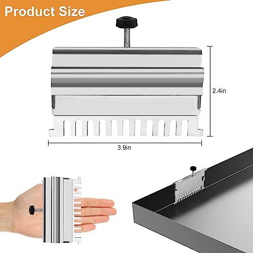 Petrirufun Universal Rear Grease Gate, Stainless Steel Food Mesh Screen for Blackstone, for Flame King Flat Top Griddle and Other Grill, Grill Accessories Block Food from Falling Into Grease Trap