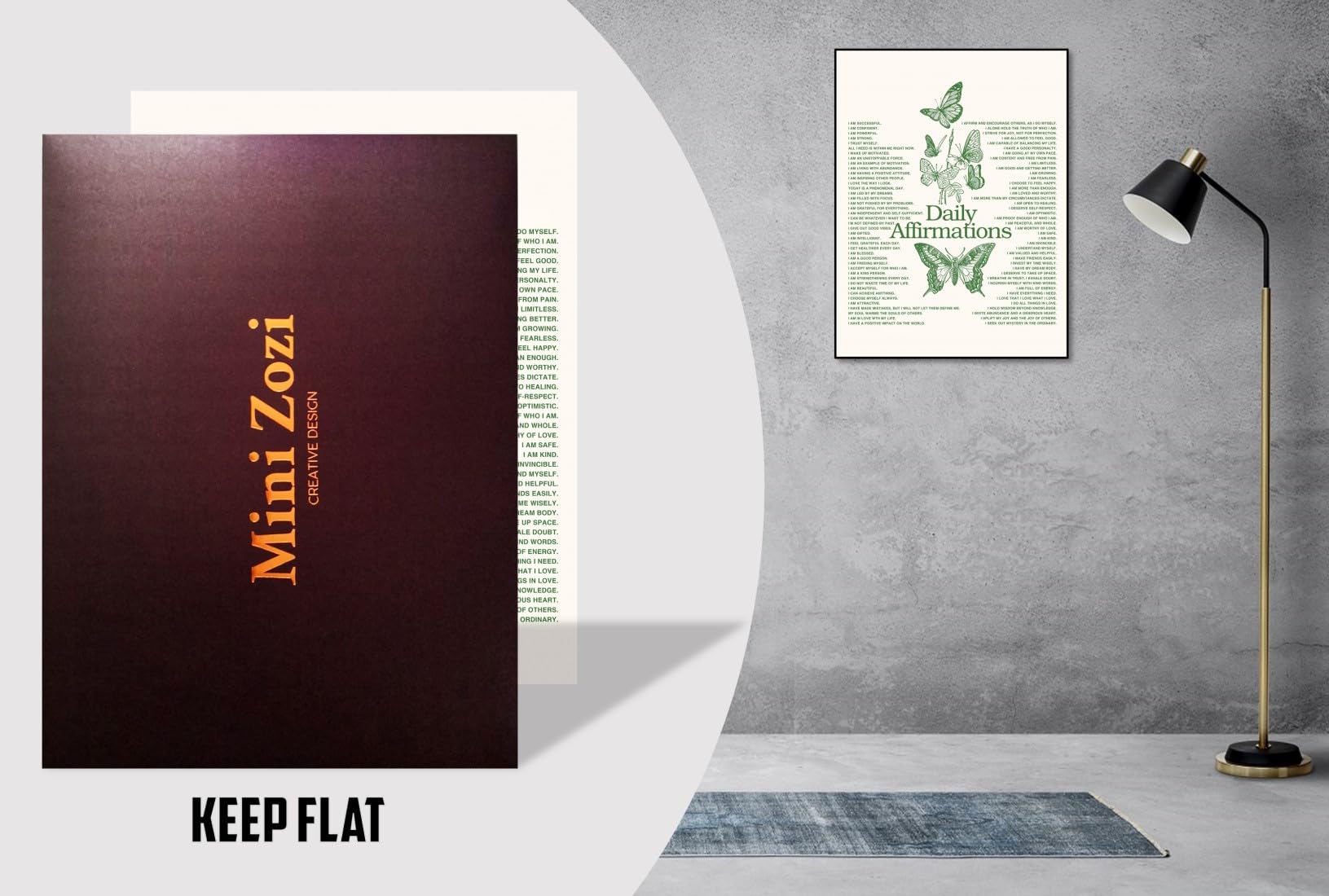 MINI ZOZI 12X16 Sage Green Y2K Butterfly Wall Art Canvas - Retro Indie Bedroom Decor