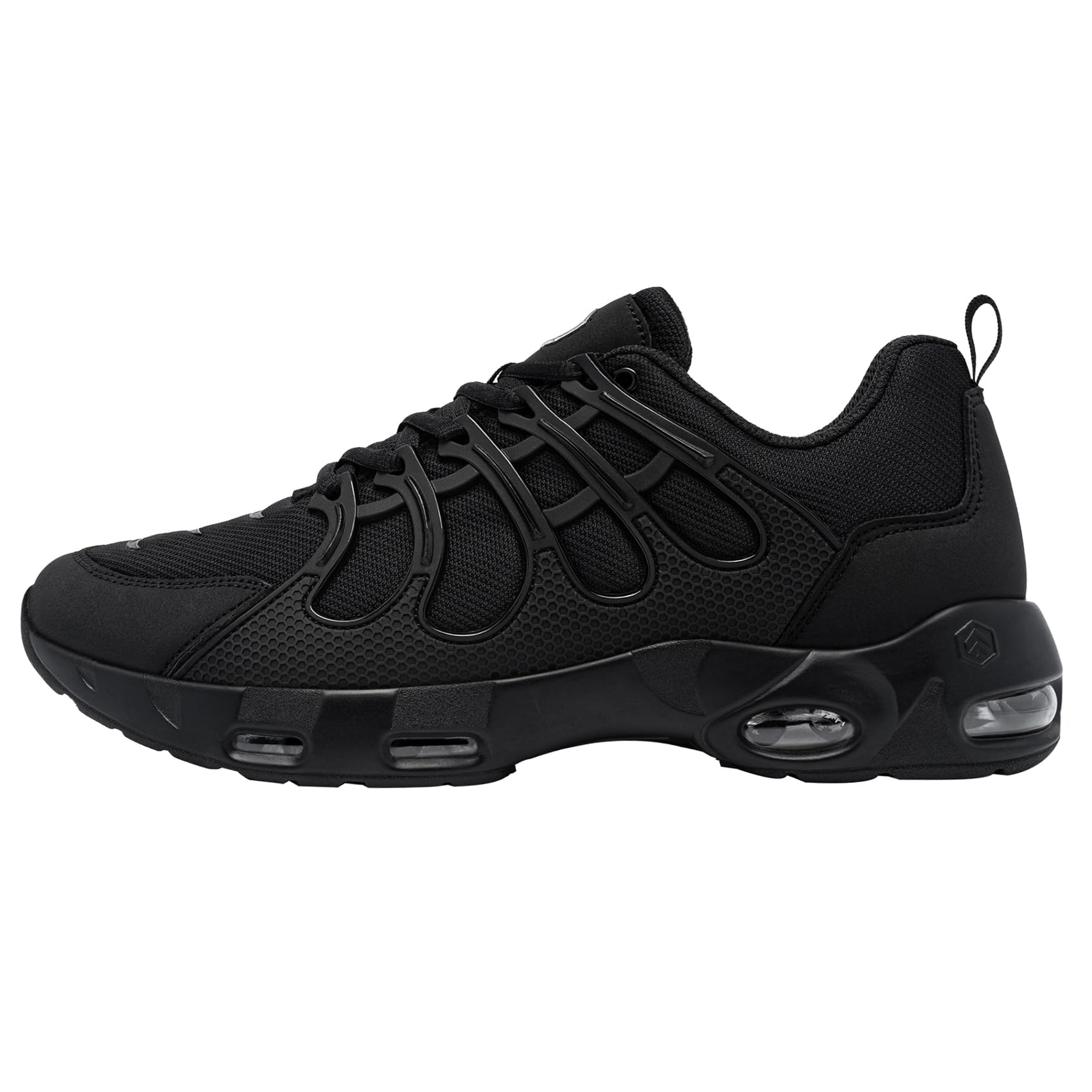 LARNMERN Men Non Slip Work Shoes Sneakers Chef Kitchen Restaurant Mens Slip Resistant Air Cushion Shoes Casual Walking Trainer, Black 13