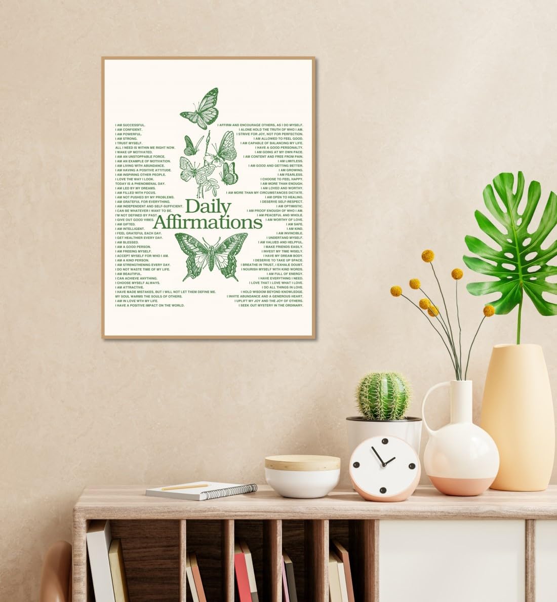 MINI ZOZI 12X16 Sage Green Y2K Butterfly Wall Art Canvas - Retro Indie Bedroom Decor