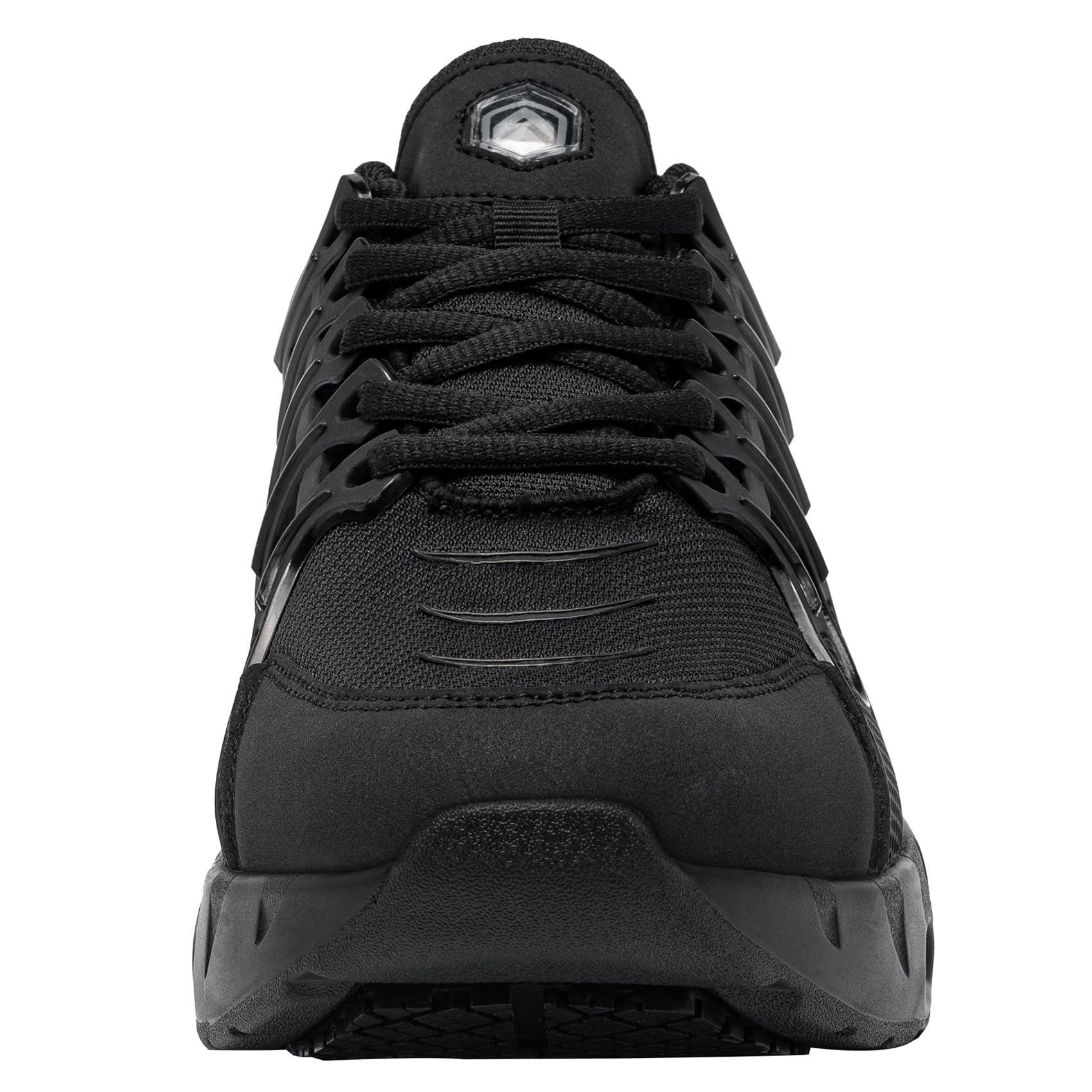 LARNMERN Men Non Slip Work Shoes Sneakers Chef Kitchen Restaurant Mens Slip Resistant Air Cushion Shoes Casual Walking Trainer, Black 13
