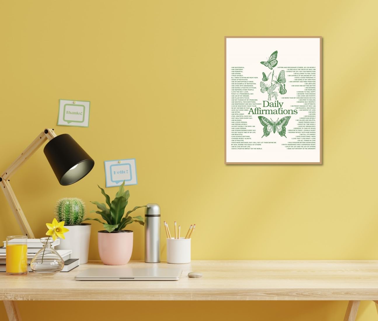 MINI ZOZI 12X16 Sage Green Y2K Butterfly Wall Art Canvas - Retro Indie Bedroom Decor