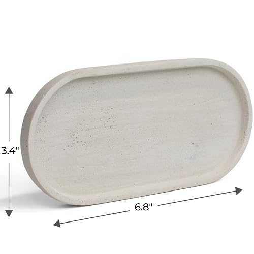 Decorative Bathroom and Vanity Tray - A Modern Concrete Tray to Beautifully Display Lotion & Soap Dispensers On Your Bathroom Counter - This Perfect Small Organizer Keeps Your Kitchen Area Neat