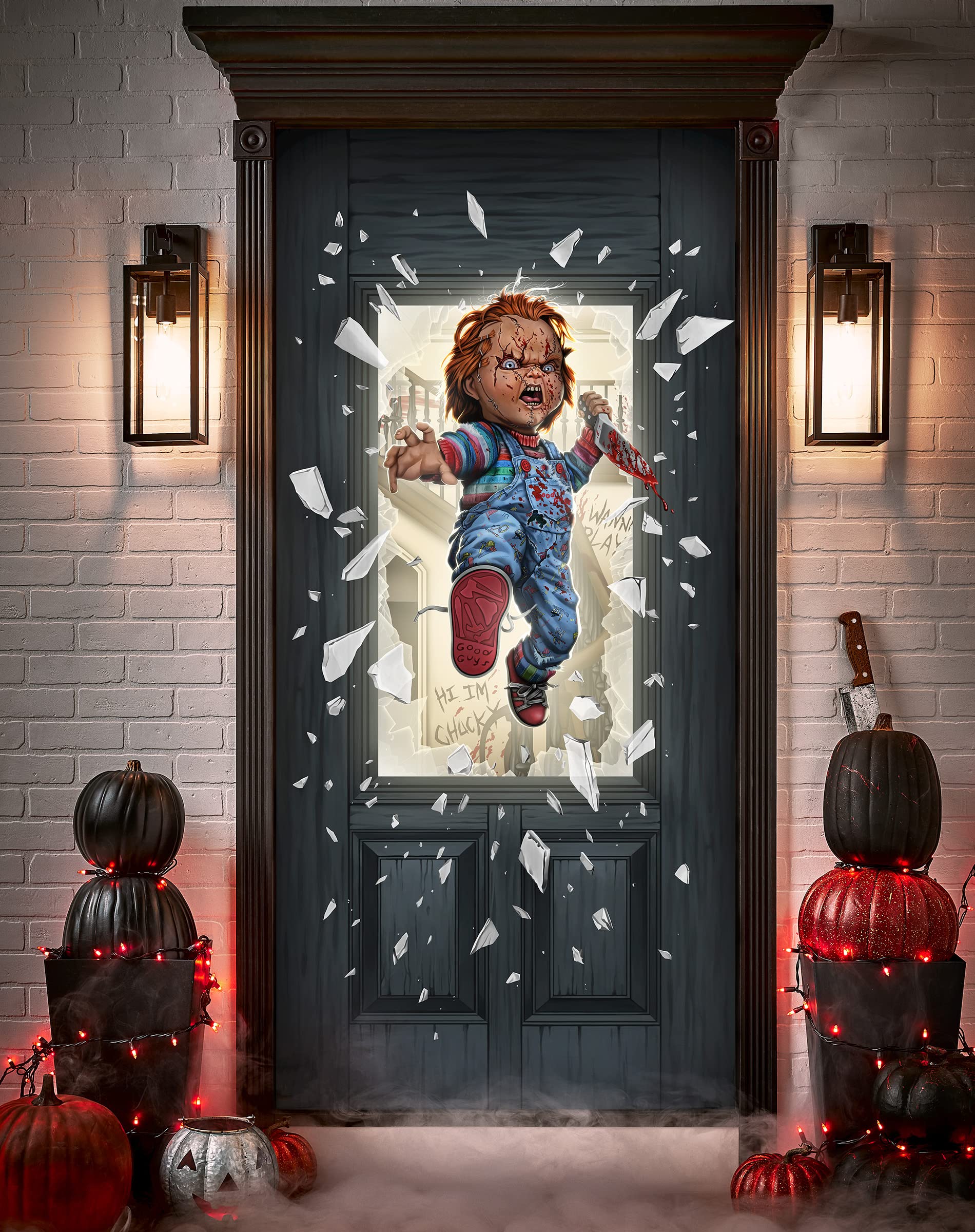 Spirit Halloween Child’s Play Chucky Door Cover Decoration | Officially Licensed | Horror Décor | Outdoor Décor