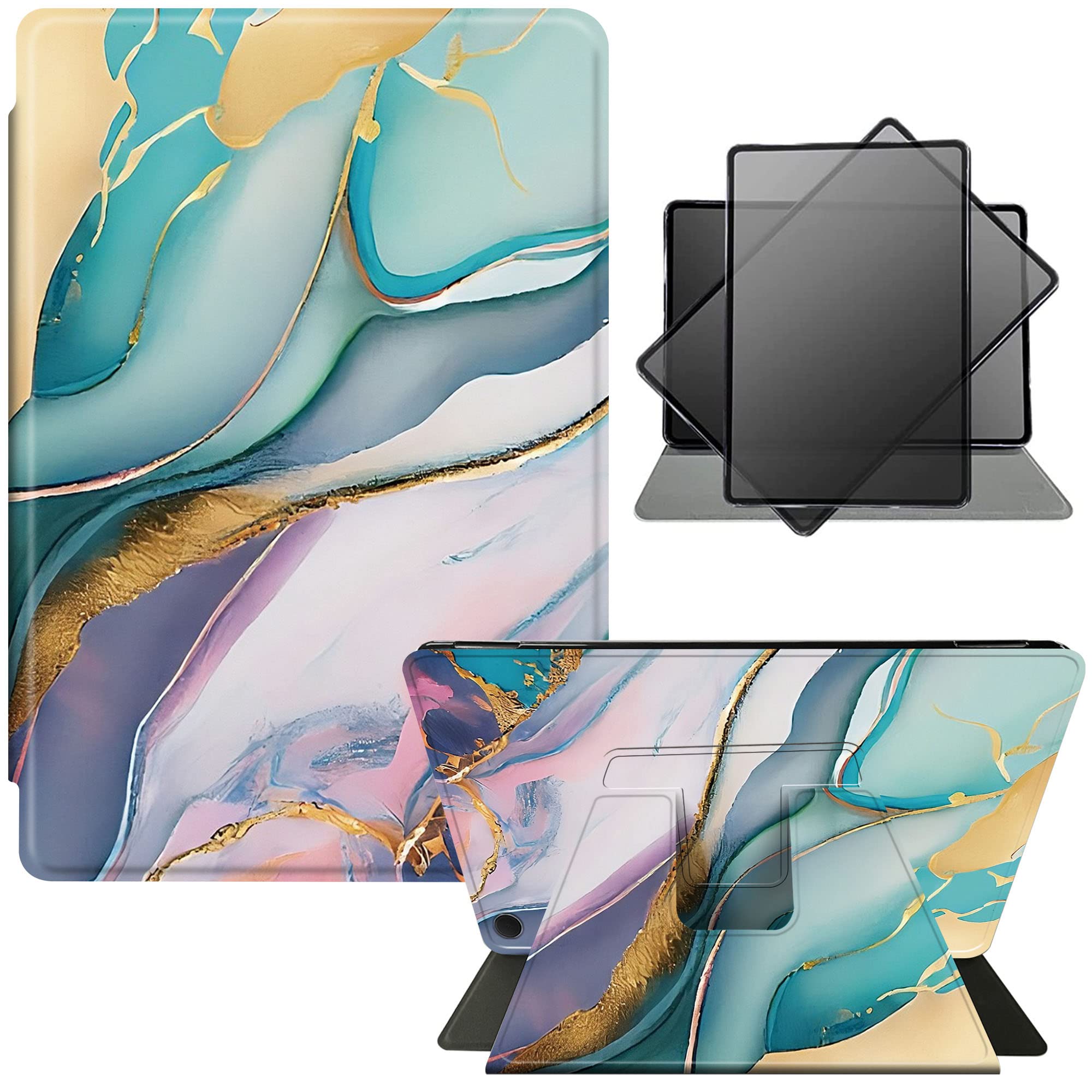 Galaxy Tab A8 10.5 Case 2022/2023 with 360 Degree Rotating Swivel Kickstand Marble Design, RYUITHDJP for Samsung Tab A8 Tablet Case 10.5 Auto Wake Sleep Cover