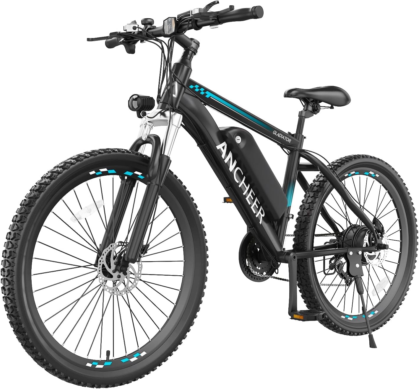 ANCHEER Electric Bike for Adults, 500W EBike, 500WH E Bike, 3.5H Fast Charge, 21-Speed Gears Bikes, 26 * 2.1'' Mountain Digital Display, Cruise Control, Ebikes, Blue