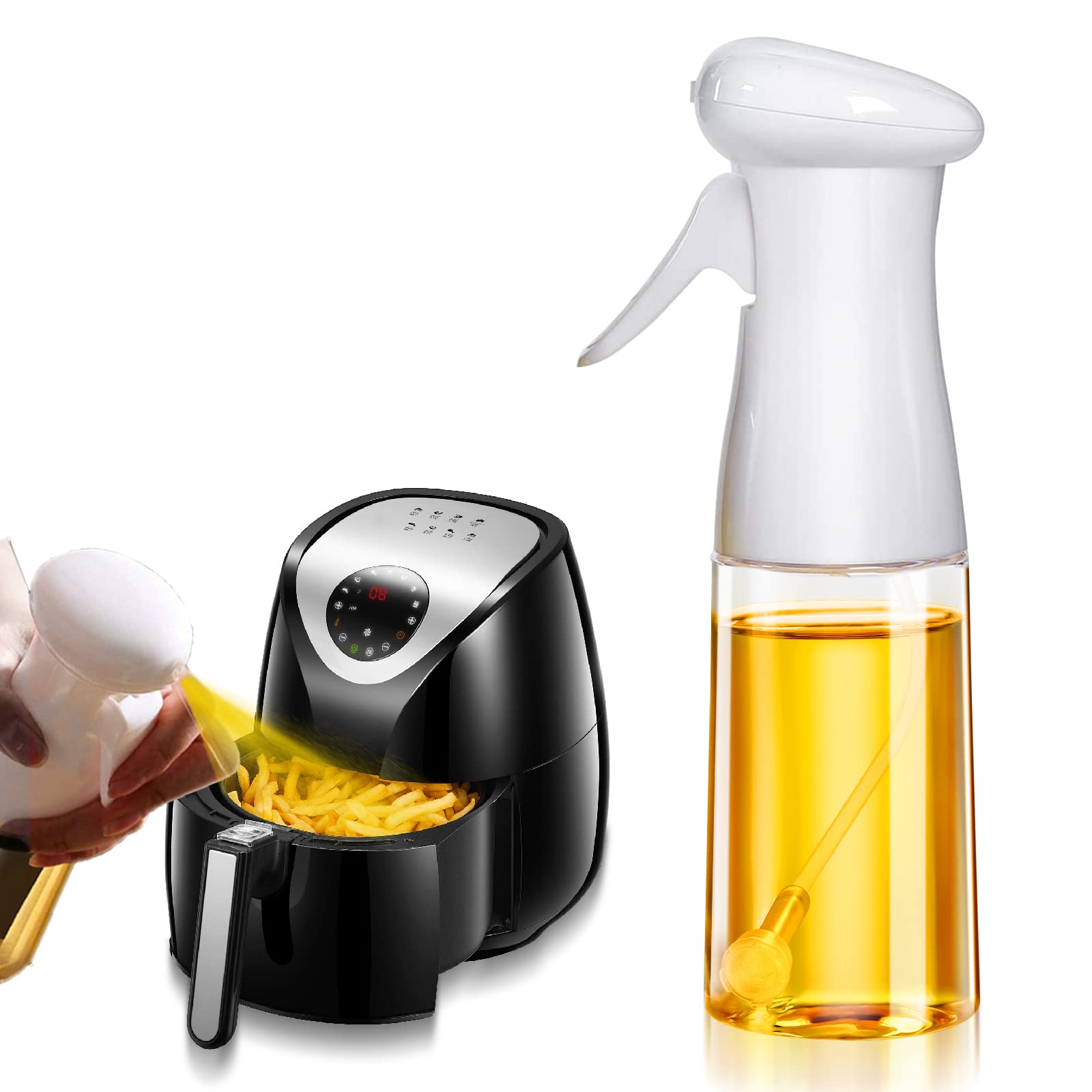 Olive Oil Sprayer for Cooking, 180ml Oil Spray Bottle Mister - Food Grade Oil Vinegar Spritzer Sprayer Dispenser Bottles Gadgets for Cooking, Kitchen, Air Fryer, Salad, Baking, Grilling, Frying (6 oz)