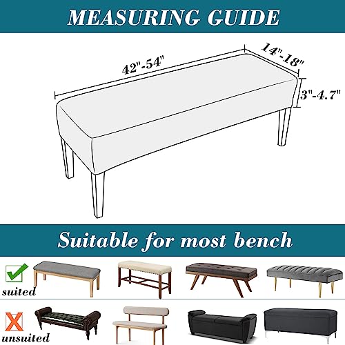 HFCNMY Bench Covers for Dining Room,Waterproof PU Dining Bench Cover Removable Bench Covers Stretch Washable Bench Seat Covers for Dining Room Bench Slipcover Black