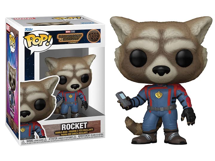 POP Marvel: Guardians of The Galaxy Volume 3 - Rocket Raccoon Funko Vinyl Figure (Bundled with Compatible Box Protector Case), Multicolored, 3.75 inches