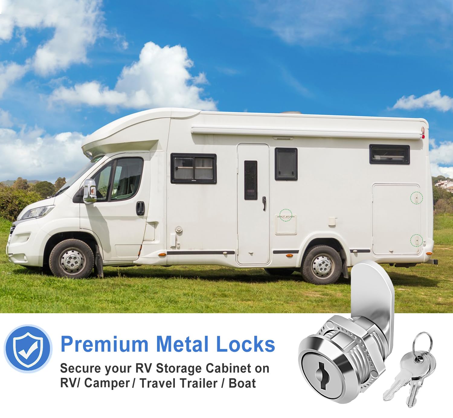 Cylinnda Cabinet Locks (3 Pack, Zinc Alloy), Keyed Alike Cam Lock for Tool Box, RV Storage, Mailbox, 5/8"