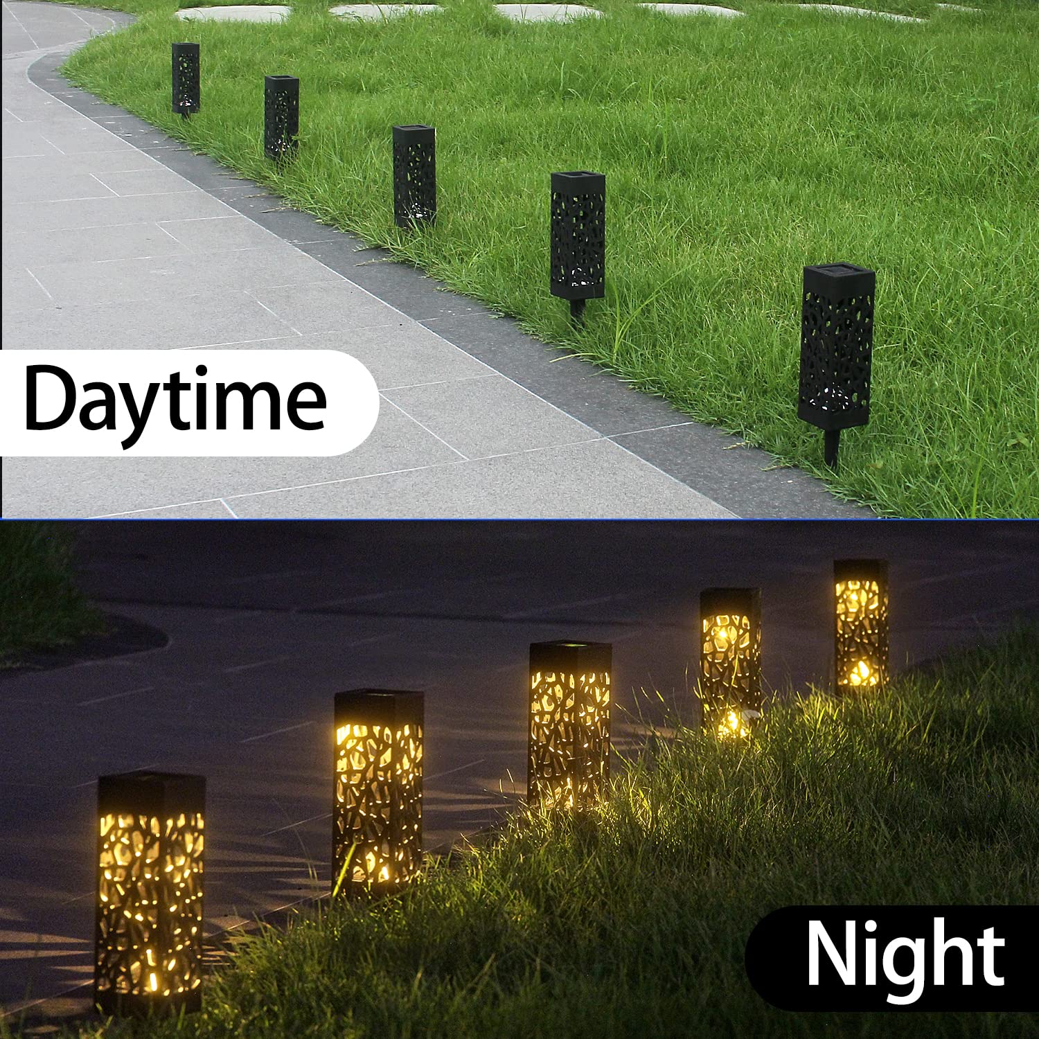 FIESTREL 10Pcs Solar Lights Solar Path Lights Outdoor Waterproof LED Garden Lights ,Decorative Landscape Lighting Automatic Led for Patio, Yard and Garden
