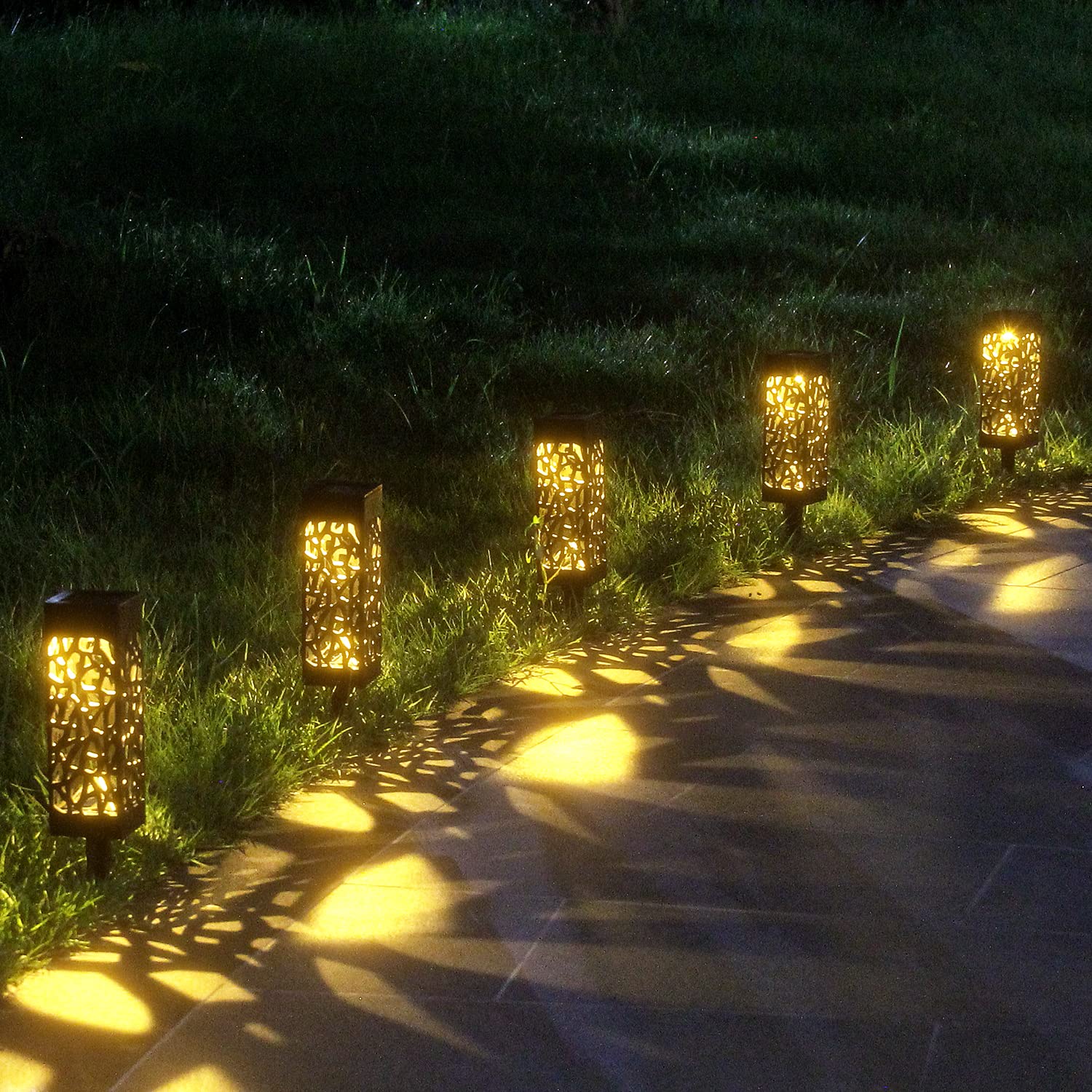FIESTREL 10Pcs Solar Lights Solar Path Lights Outdoor Waterproof LED Garden Lights ,Decorative Landscape Lighting Automatic Led for Patio, Yard and Garden