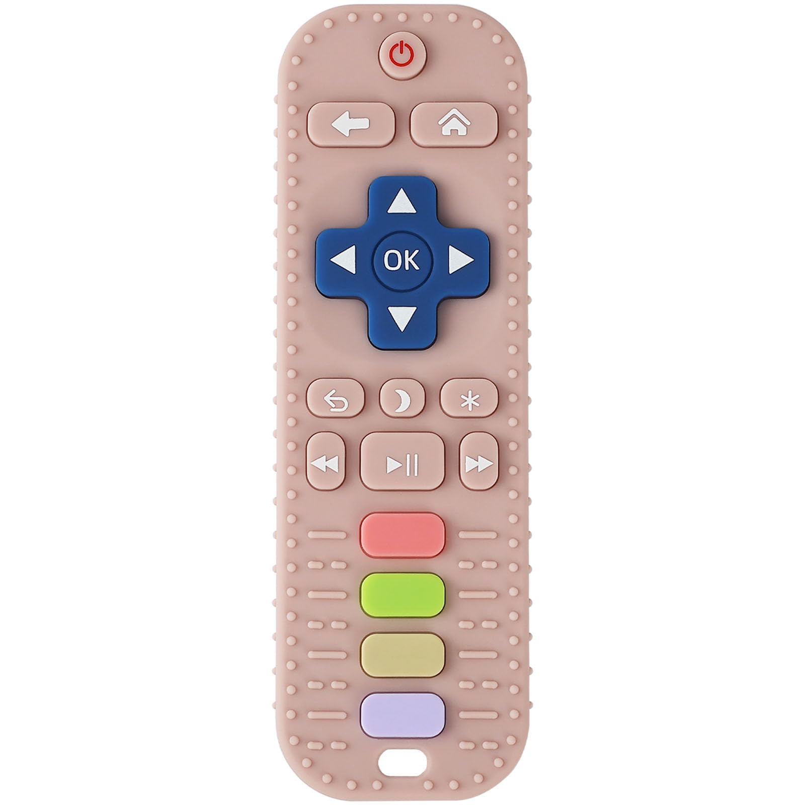 AIZIXIN Soft Silicone Baby Teething Toys,TV Remote Control Shape Teething Toys for Babies 3-24 Months, BPA Free Baby Teethers Relief Soothe Toys, Baby Chew Toys for Toddlers Boy Girl(Pink)