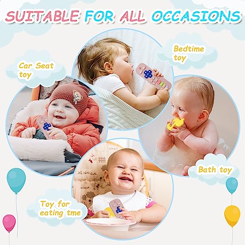 2 PCS Baby Teething Toys, Baby Teethers Set for 0-6, 3-6 Months & 6-12 Months, Remote Control Shape Teether, Duck Shape Teether, Baby Chew Toys Set, Baby Essentials, Infant Toys, Gift for Mum-to-Be