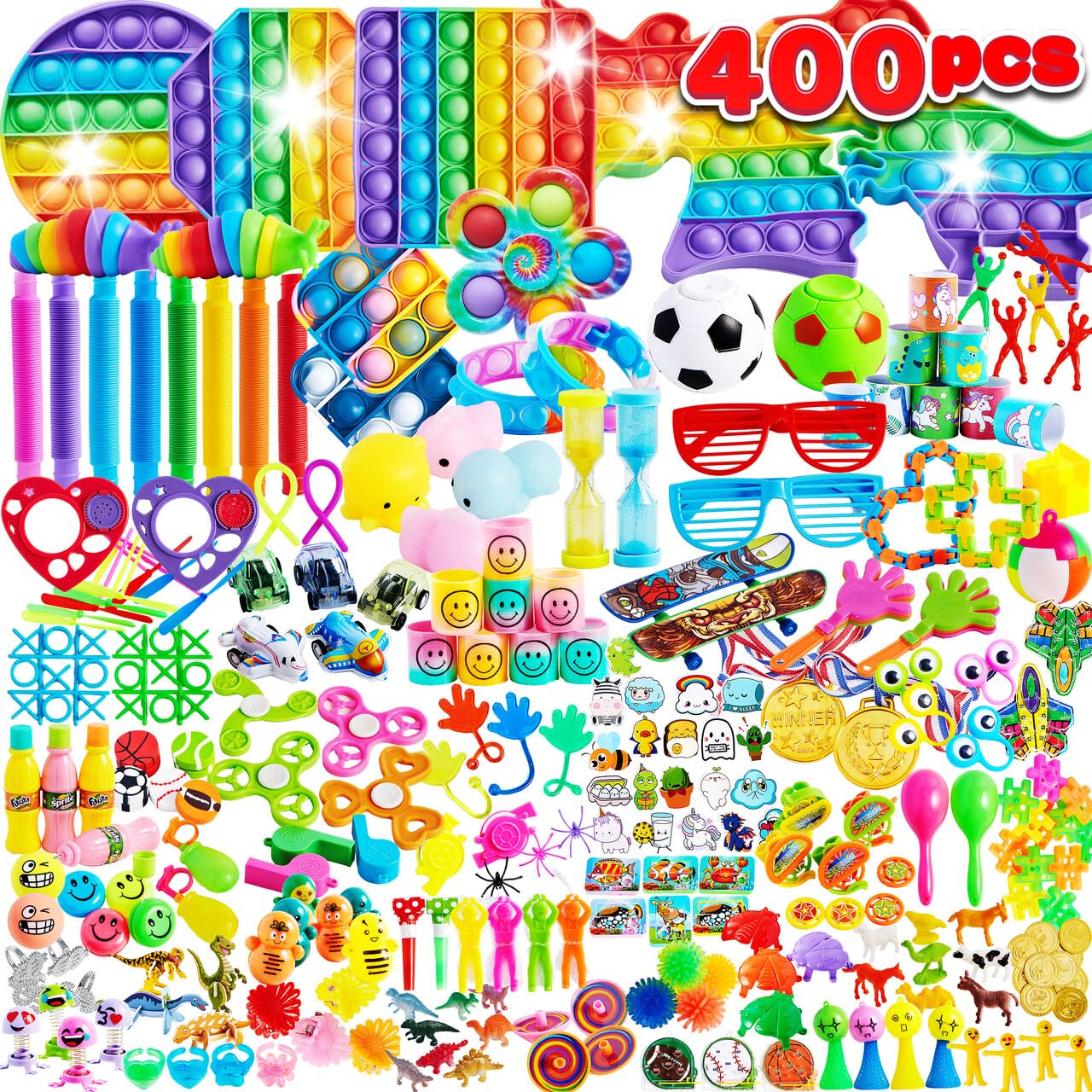 JOYIN Party Favors for Kids, Fidget Toys Bulk, Goodie Bags Stuffers for Kids Birthday Party, Classroom Prizes, Treasure Box Toys for Boys and Girls(400 TRUE Quality Items)