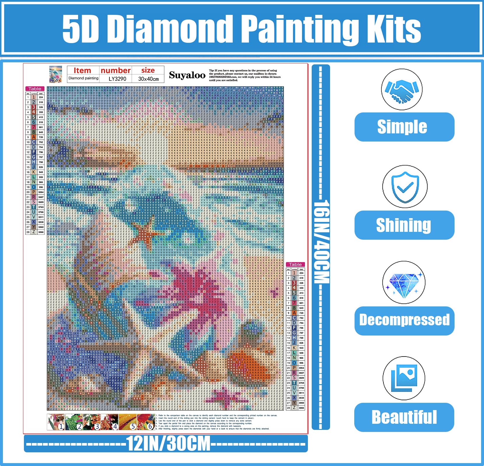 5D Diamond Painting Kits for Adults - Beach Diamond Art Kits for Adults Kids Beginner,DIY Starfish Seashells Diamond Painting Full Drill Round Rhinestone for Home Wall Decor 11.8X15.7inch