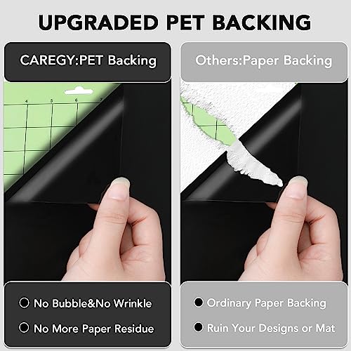 CAREGY Black Permanent Vinyl, Matte Black Adhesive Vinyl for Cricut - 12" x 60FT Black Permanent Vinyl Roll for Cutting Machine,Signs, Home Decoration,Scrapbooking, Craft, DIY Mug Project, Sticker…