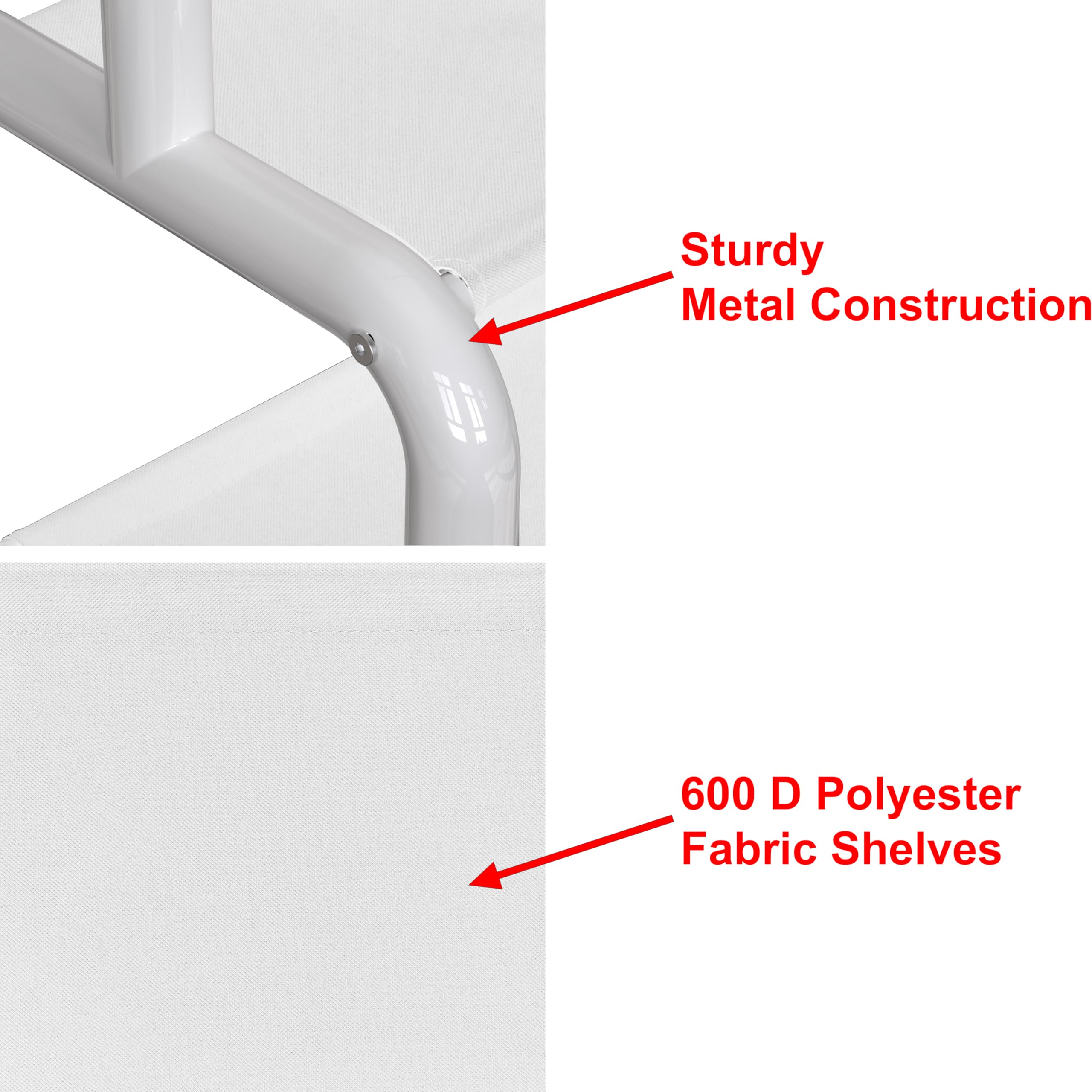 Simple Houseware Garment Rack with Storage Shelves and Coat/Hat Hanging Hooks, White