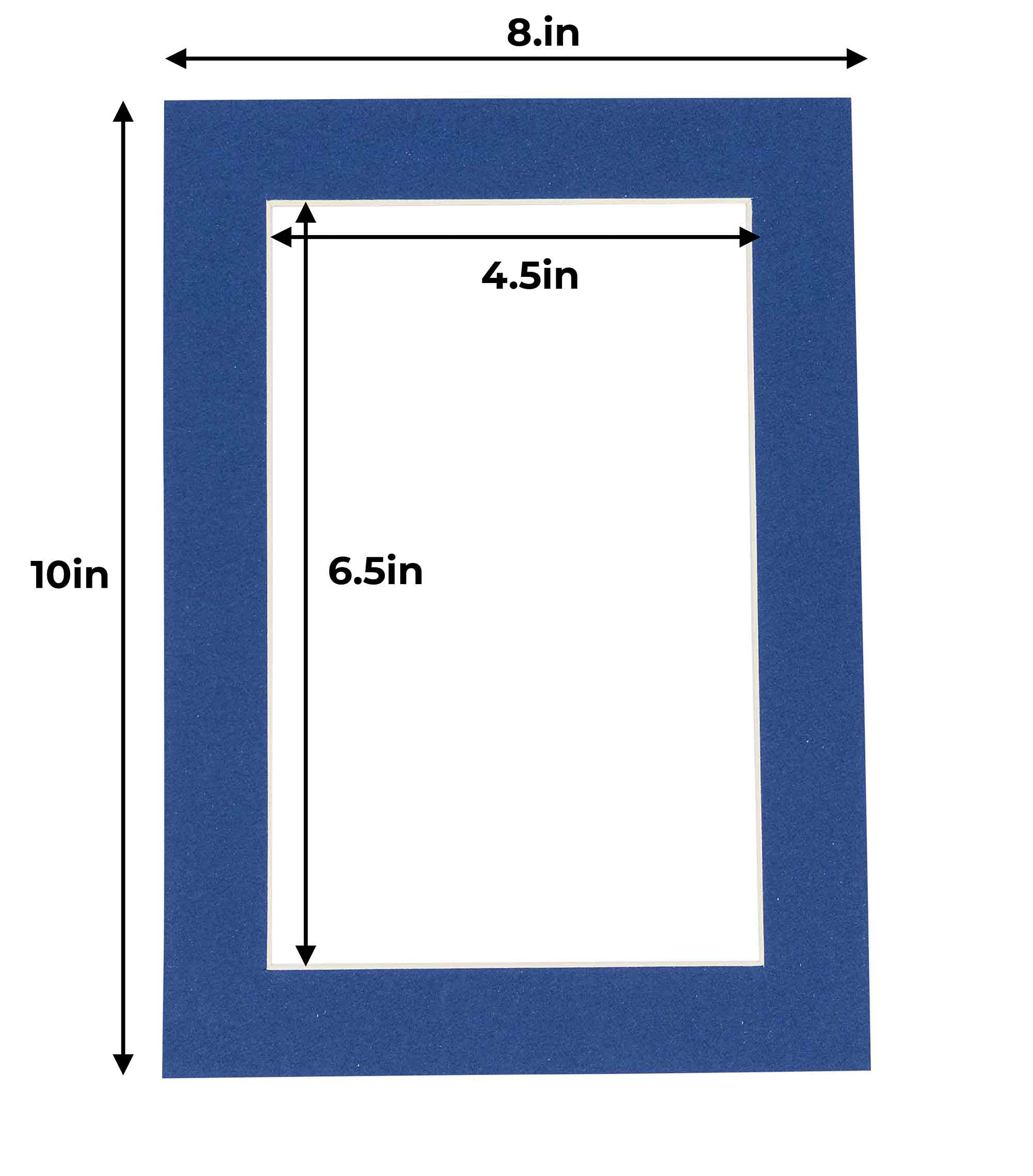 8x10 Bottle Blue Mat for 5x7 Photo - Precut Bottle Blue Picture Matboard for Frames Measuring 8 x 10 Inches - Bevel Cut to Display Art Measuring 5 x 7 Inches - Acid Free ONE MAT with Backing Board &