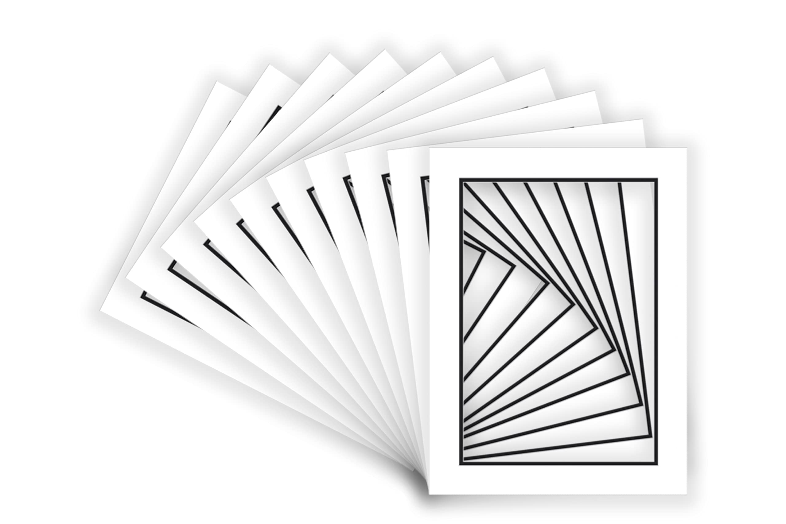 12x16 White on Black Double Mat for 11x14 Photo - Picture Matboard for Frames Measuring 12 x 16 Inches - Bevel Cut Matte to Display Art Measuring 11 x 14 Inches - Acid Free ONE MAT