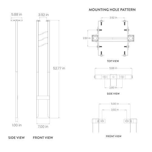 Architectural Mailboxes Montroso Galvanized Steel Mailbox Post, Compatibility Code A, MON00BPEC, Black